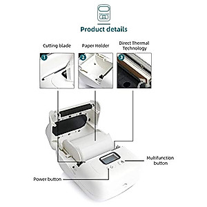 XXXDXDP Label Printer- Portable Thermal Label Maker Apply to Labeling, Shipping, Office, Cable, Barcode Label Printer (Color : D)