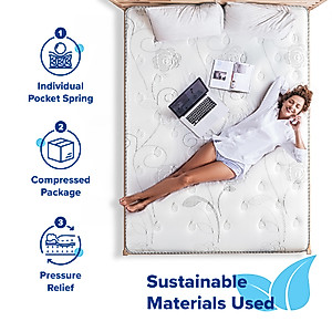 Olee Sleep,Memory Foam 12 inch Hybrid Euro Box Top Pocket Spring Mattress (King)