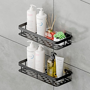 FERROFASIL Shower Caddy 2 Pack, Adhesive Shower Organizer for Bathroom Storage, Adhesive Shelves for Bathroom Organization, Large Shelf for Storage Kitchen Shower Bathroom and Cabinet Organization