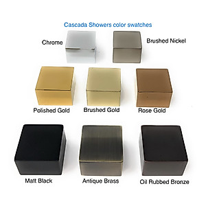 Cascada Luxury 16”x36” Music LED Shower Head with built-in Bluetooth Speakers, 4 functions (Rainfall, Waterfall, Mist Outlet & Side Rainfall) & Remote Control 64 Color Lights (Polished Gold)