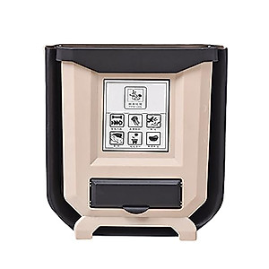 EXCBIOZ Hanging Trash Can,Hanging Kitchen Trash Can Foldable Waste Bin Small Plastic Garbage Can for Cabinet Door, Cupboard, Counter, Bathroom, 9.45*6.3*10.24in, Coffee