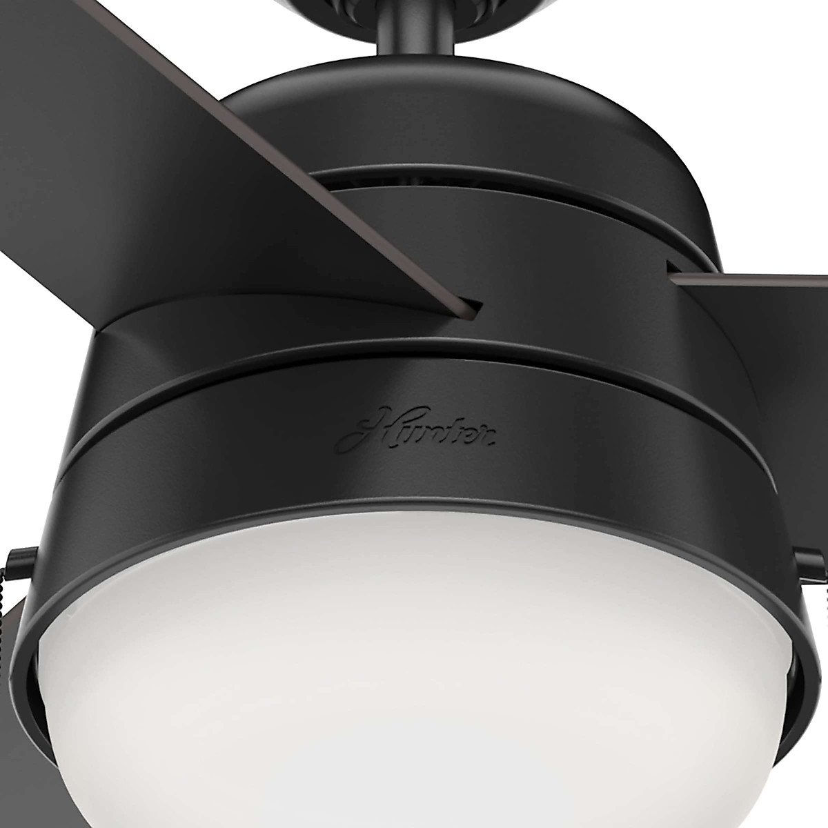 Hunter Fan Company, 50386, 52 inch Aker Matte Black Indoor / Outdoor Ceiling Fan with LED Light Kit and Pull Chain