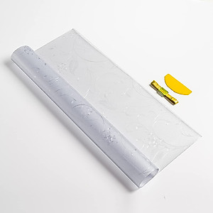 Huge Me Window Privacy Frosted Film Window Stickers Self Static Cling Vinyl Glass Film for Home Bathroom Office Meeting Room,19.7" x 78.7" Spring Garden