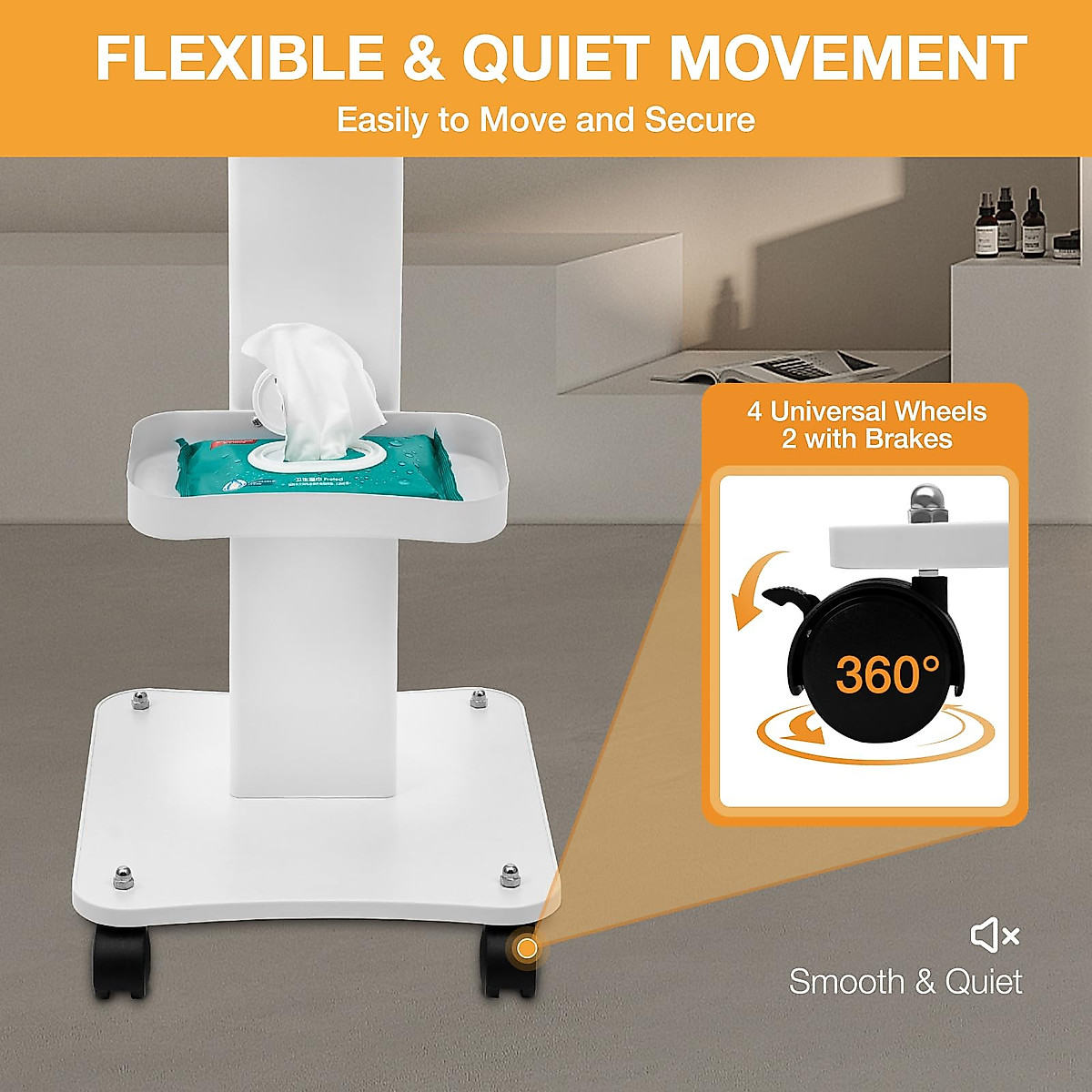 Trolley with Shelf, Multi-Functional Trolley,Suitable for Beauty Salon Hospital Barbershop Laboratory Placing Tools and Instruments