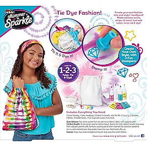 Cra-Z-Art Shimmer ‘n Sparkle Tie Dye Fashion Tote and Headband Craft Kit,Blue/Pink, Small