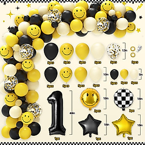 One Happy Dude 1st Birthday Decorations - Lightning Bolt One Happy Dude First Birthday Backdrop Balloons Arch Box High Chair Banner Birthday Party Idea for Baby Boys|Girls