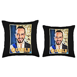 Visit Nayib Bukele Bitcoin - El Salvador President Nayib Bukele-Crypto Bitcoin President of El Salvador, Hope Throw Pillow, 16x16, Multicolor
