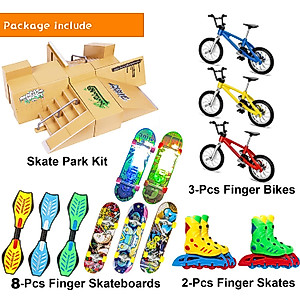 Aestheticism Skate Park Kit, with Interesting Accessories, Experience More Gameplay and Happiness for Kids - Ramp Parts for Fingerboard Skate Park Ultimate Parks Training Props