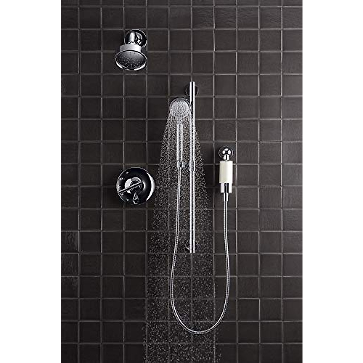 Kohler 30646-CP Aquifer Shower Water Filtration System, Reduce Chlorine, Includes Filter Replacement, Polished Chrome