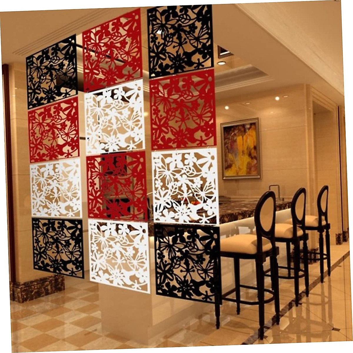 LIFKOME 12pcs Hanging Decorative Panel Hanging Decorative Screens Room Division Panels Hanging Partition Screen Hanging Divider Screen Fashion Decorate Cut Off Hanging Screen White