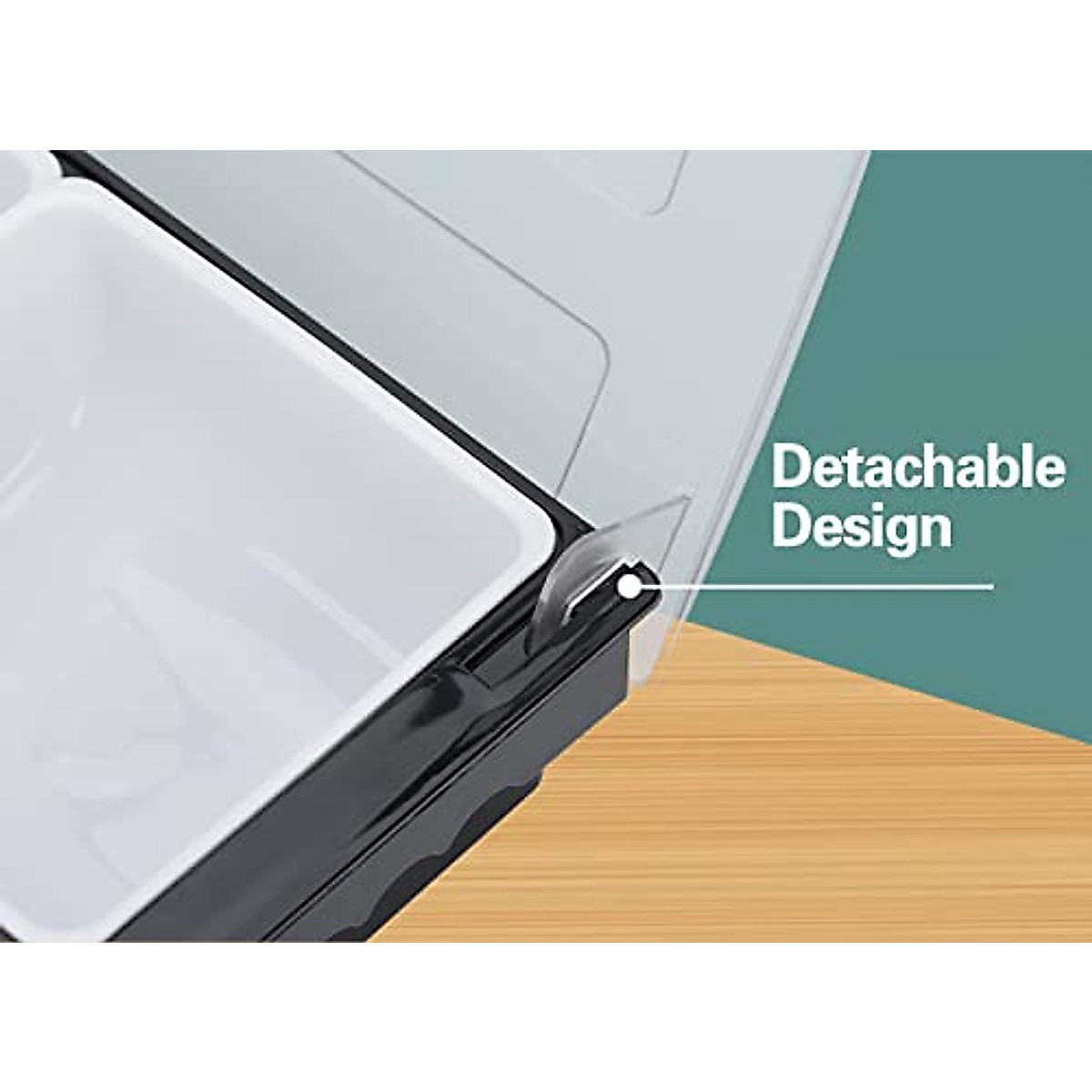 Ice Chilled Serving Tray Condiment Ice Cooled Condiment Dispenser Serving Container Chilled Garnish Tray Bar Caddy for Home Work or Restaurant Black 1 Durable Bar Caddy - 3 Compartments
