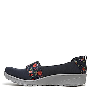 BZees Womens Gracie Slip On Navy Floral 7 M