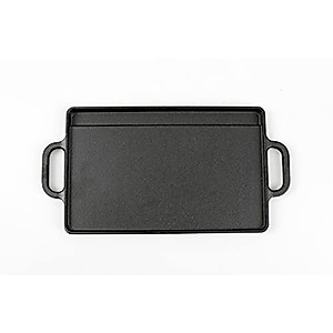 HAWOK Cast Iron Reversible Grill Rectangular Griddle 12.6x8 inch