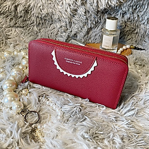 LCLWIN Lifecool RFID Wallets for Women PU Leather Blocking Zip Phone Case