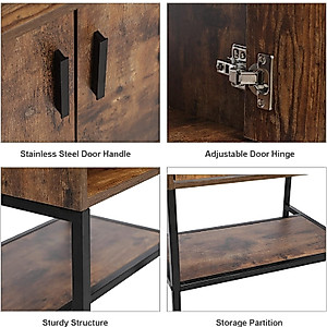 UEV 24" Antique Bathroom Vanity, Dark Brown Bathroom Vanity Set with Sink Combo, Iron Wood Bathroom Cabinet with Adjustable Water Temperature Faucet (A09)