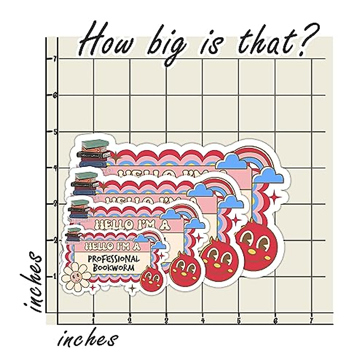 Akira Hello I'm A Prof Bookworm Sticker, Smut Reader Sticker, Book Lover Sticker, Bookish Sticker, Water Assitant Die-Cut Booktok Decals for Laptop, Phone, Water Bottles, Kindle Sticker