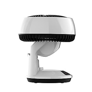 Lasko Whirlwind Orbital Motion Air Circulator Table Fan, 3 Speeds, Timer, Dark Mode, Remote Control for Small and Medium Sized Rooms, White, A12557