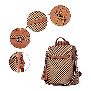 Telena Backpack Purse for Women, PU Leather Anti Theft Travel Purse Shoulder Bags with Tassel