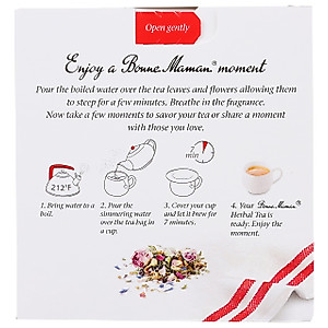 Bonne Maman Organic Herbal Tea Dream: Verbena, Damask Rose & Lavendar Blend, 16 Tea Bags (Pack of 1)