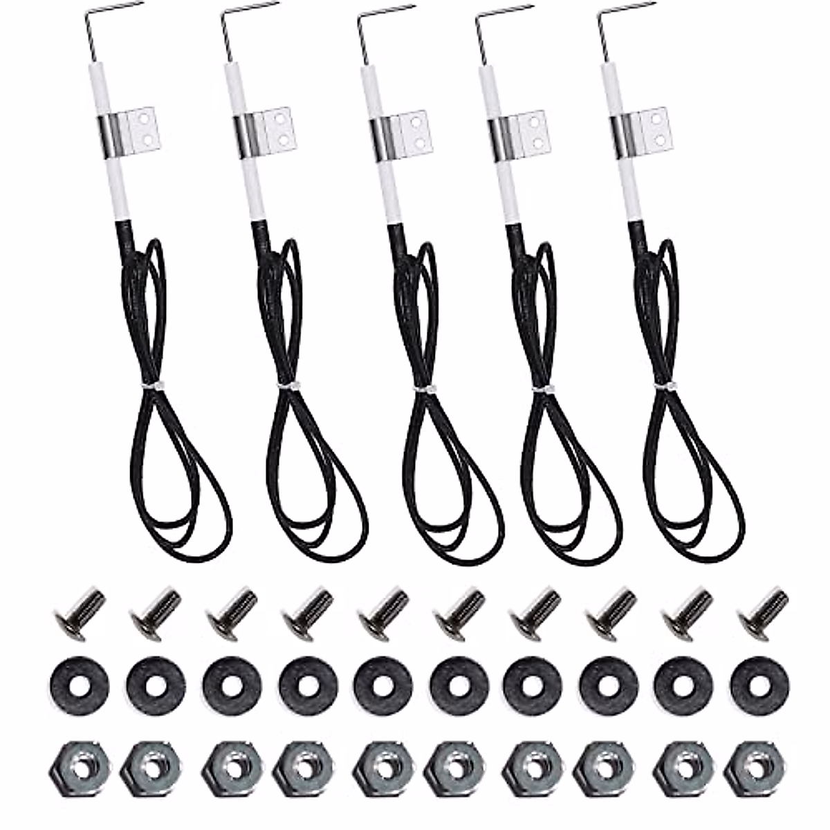 Hisencn Ignition Ceramic Electrode Replacement Parts for Home Depot Nexgrill 5 Burner 720-0888 720-0888N, 4 Burner 720-0830H 720-0830D, 720-720-0896B, 720-0898 Gas Grill, 5 Pack Igniters