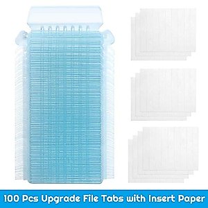 File Folder Tabs, Selizo 100 Sets Hanging File Folder Labels 2" Tabs and Inserts for Hanging Files