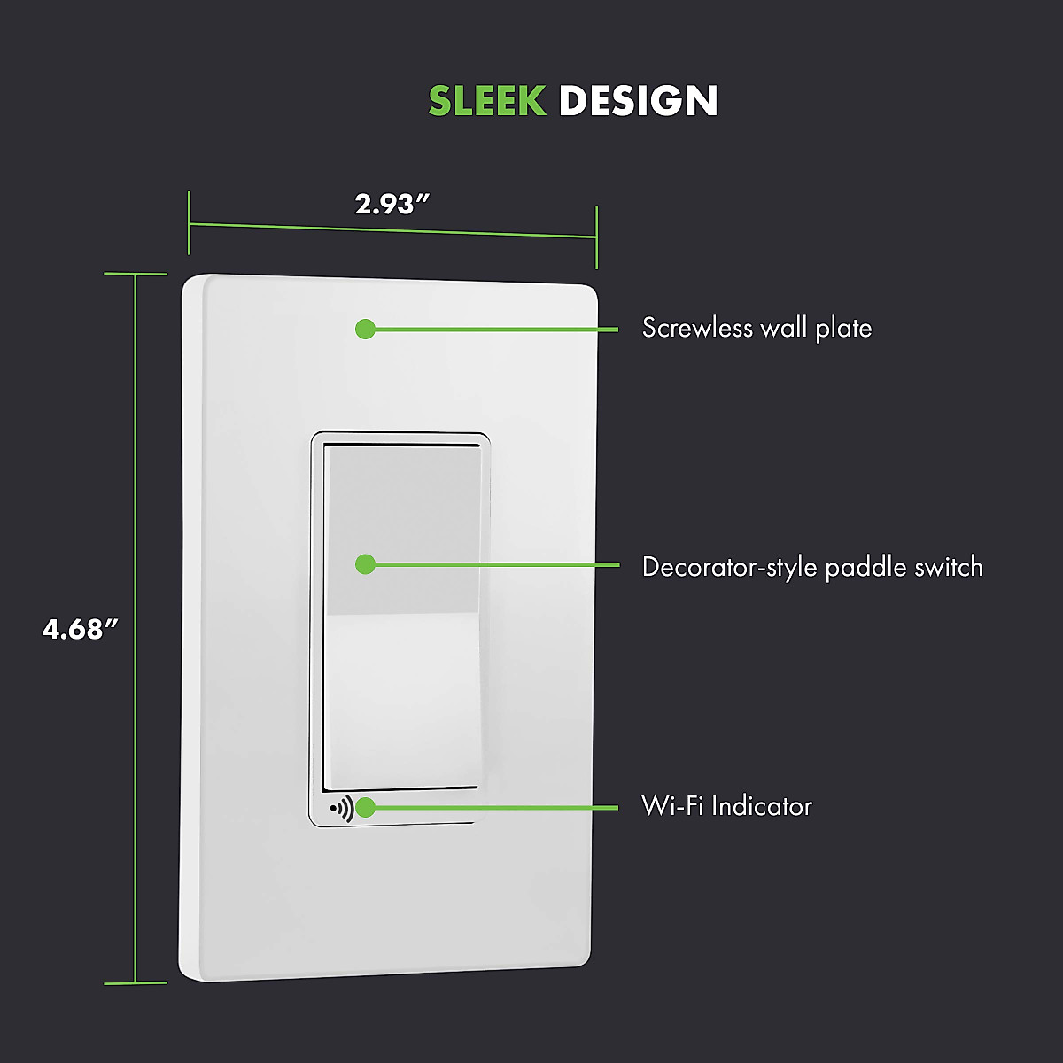 TOPGREENER Smart Light Switch, UL Listed, Neutral Wire Required, Single Pole or 3-Way, No Hub Required, Works with Amazon Alexa and Google Assistant, TGWF15S, 2 Pack