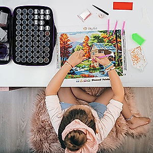 YBUTVY Diamond Painting Storage Containers - 60 Slots Diamond Painting Box with Tools - Black Diamond Painting Accessories for Jewelry Bead Storage Organizer