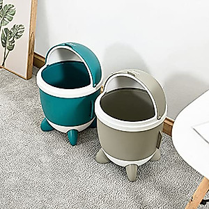 Beerty Trash Can - Creative Rocket Trash Can Household Rubbish Bin Plastic Storage Bins for Kitchen Bathroom Living Room Office Grey, approx.23.5x37cm9.25x14.57in