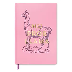 Designworks Ink Soft Touch Hardcover Funny Journal Notebook with 240 Lined Pages for Work, Writing, Journaling - Vintage Sass No Prob Llama, 14,6 x 21,6