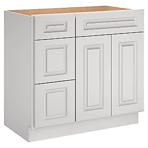 LOVMOR 36'' Bathroom Vanity Sink Base Cabinet with 2-Doors, Storage Cabinet with 3-Drawers on The Left, Suitable for Bathrooms, Kitchens, Laundry Rooms and Other Places.