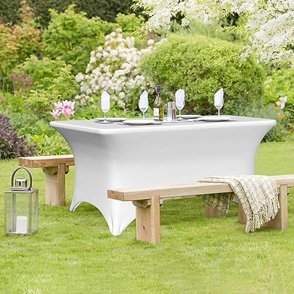 Custom Tablecloth 6FT, Personalized Customized Table Cloth Table Cover with Logo Text Photo for Universal Rectangular Tables, Washable Fitted Stretch Table Protector for Indoor Outdoor Events, Party