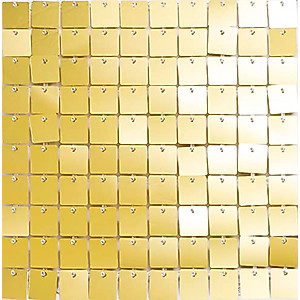 Kate 24pcs/Set Assembled Light Gold Shiny Sequins Wall Backdrop Panels Shimmer Photography Props for Birthday Wedding Party Decoration 30x30cm
