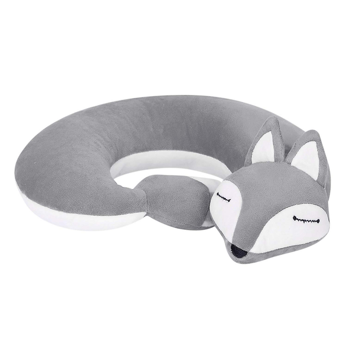Cute Fox Travel Pillow for Adults Teens Cartoon Animal U-Shaped Neck Pillow Soft Washable Neck Cushion for Head Support Chin Neck Support Travelling Pillow for Airplanes Car Bus Train Office Home Use