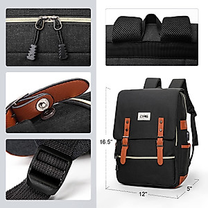 JOYHILL Vintage Laptop Backpack for Men Women, Unisex Fashion School College Rucksack, Travel Backpack Fits 15.6 Inch Laptop