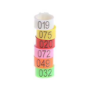 luosh Leg Number Bird Bands,100 Pieces Leg Rings for Canaries Birds Chicken Quail Dove Pigeon Foot Rings Training Supplies,10mm