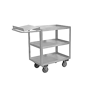 Durham SOPC1618303ALU5PU Stainless Order Picking Cart, 3 shelves