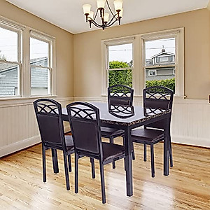 Better Home Products Palm Set of 4 Stackable Metal Dining Chairs in Black