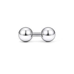 Yaalozei 14G Big Piercing Balls PA Ring Piercing Jewelry 316L Surgical Stainless Steel Externally Threaded Straight bar Barbell Tragus Helix Ring Cartilage Lobe Earring piercing Jewelry Women Men 6mm