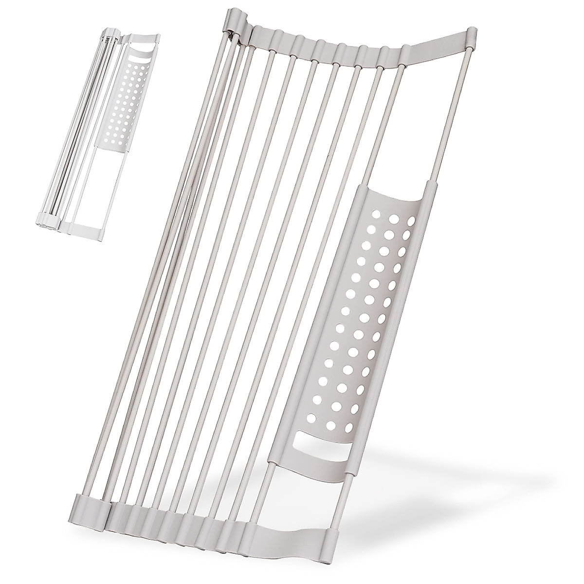 Over Sink Dish Drying Rack- Foldable Roll Up Dish Drying Rack- Portable Drying Rack for Kitchen Sink- Durable Dish Drainer- Space-Saver Kitchen and Sink Accessories- Dish Rack by Tasora (21"x13")