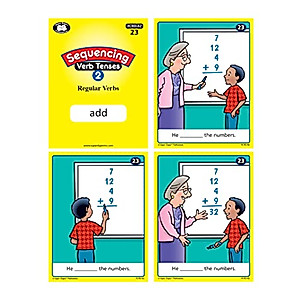 Super Duper Publications | Sequencing Regular and Irregular Verb Tenses Set 2 Fun Deck | Communication and Early Reader Skills Flash Cards | Educational Learning Materials for Children
