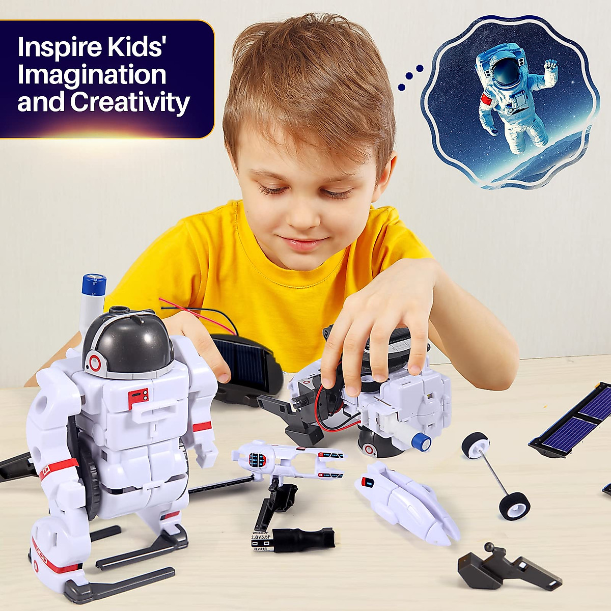 Science Experiment Solar Robots Kits for Boys Girls, 12-in-1 STEM Projects for Kids Ages 8-12, Solar Powered Robot Kit Gifts for Teen Ages 9 10 11 12