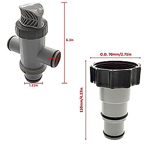 Motipudy 11872 1.25" Pool Hose Adapter A & 1.5’’ Split Plunger Valve Replacement for Pump Threaded Connection 26323CA 26175EH 26341W (2 Pairs)