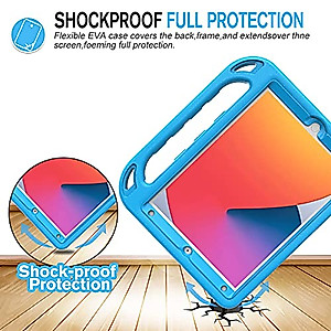 SUPNICE Kids Case for iPad 10.2 inch, iPad 9th/8th/7th 2021/2020/2019 Generation Case with Built-in Screen Protector, Durable Shockproof Lightweight Handle Stand Kids Cover for iPad 9/8/7 Gen, Blue