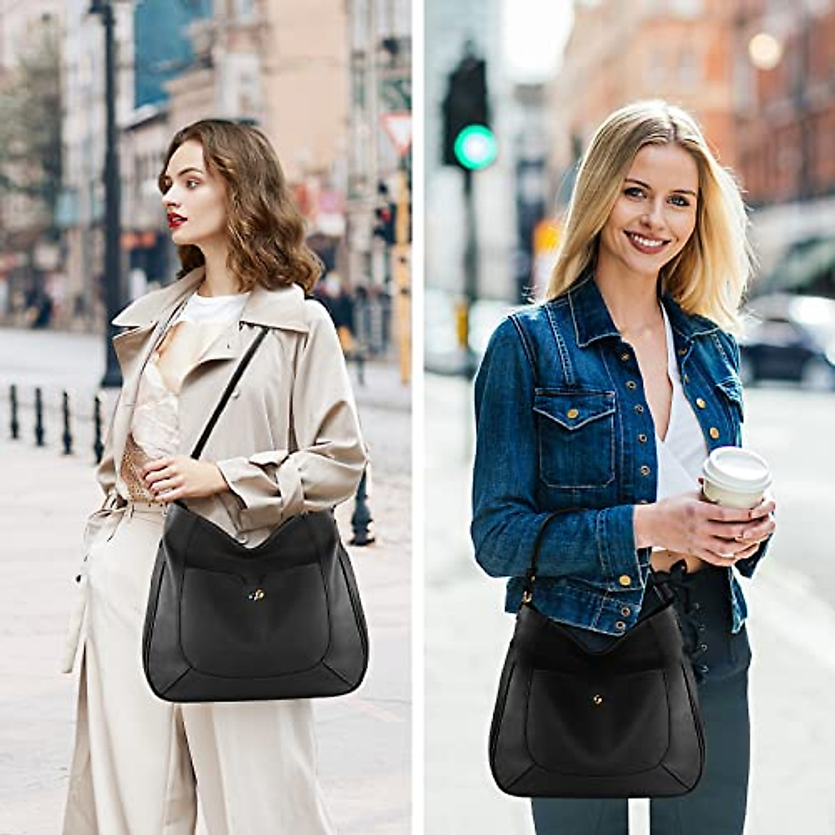 Purses and Handbags PU Leather Hobo Bags for Women Tote Bag Large Shoulder Bag with Adjustable Shoulder Strap