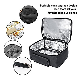 Portable Food Warmer, Portable Oven for Car Lunch Box 12V Heated Lunch Boxes for Car Work, Trip, Camping Personal Food Heater (Black)