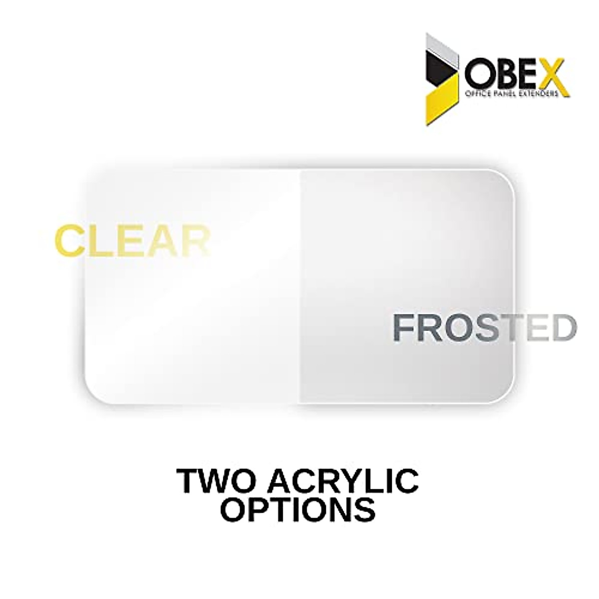 Obex Desk & Table Mounted Modesty Panel Acrylic Desk Privacy Panel & Barrier for Office Cubicle, 18" x 60", Frosted