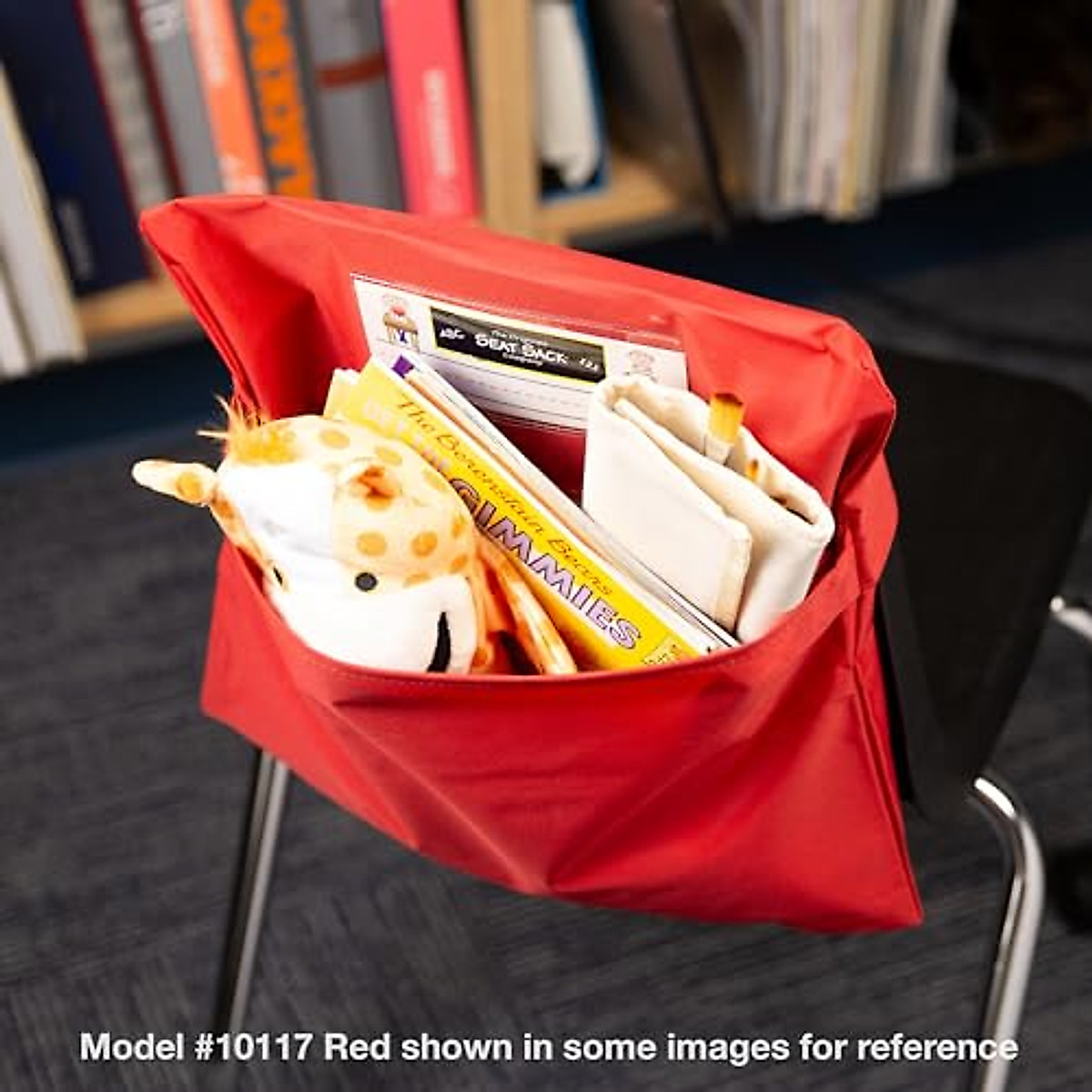 Seat Sack Small Chair Storage Pocket - 12 Inches, Green - Perfect Organizer for Classroom Chairs, Durable and Spacious Chair Pocket for Classroom Storage and Organization