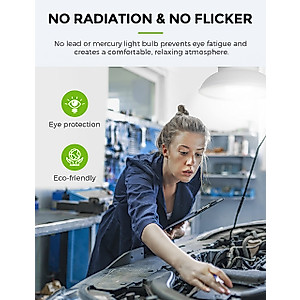 LOHAS Super Bright Light Bulbs, 250-300W Equivalent 3400LM E26 Garage LED Bulb, 5000K Daylight 30 Watt High Lumen LED Bulb w/E39 Adapter for Commercial Warehouse Workshop Factory Backyard Barn, 2 Pack