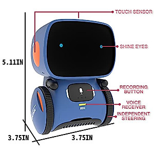 98K Robot Toy for Boys and Girls, Smart Talking Robots Intelligent Partner and Teacher with Voice Control and Touch Sensor, Singing, Dancing, Repeating, Gift Toys for Kids Age 3 and Up