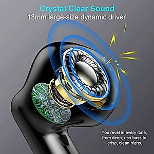 Wireless Earbuds,Bluetooth Headphones 5.3,HiFi Sterero Auto Pairing Earphones with Mic,Charging Case,30H Playtime,IP7 Waterproof Noise Cancelling Bluetooth Ear Buds for iPhone/Samsung/AirPods/Workout